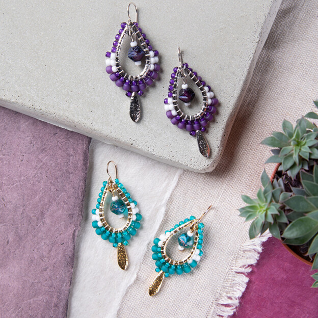 Jewel Teardrops Earrings Pattern Download | Beading, Beading, Earrings ...